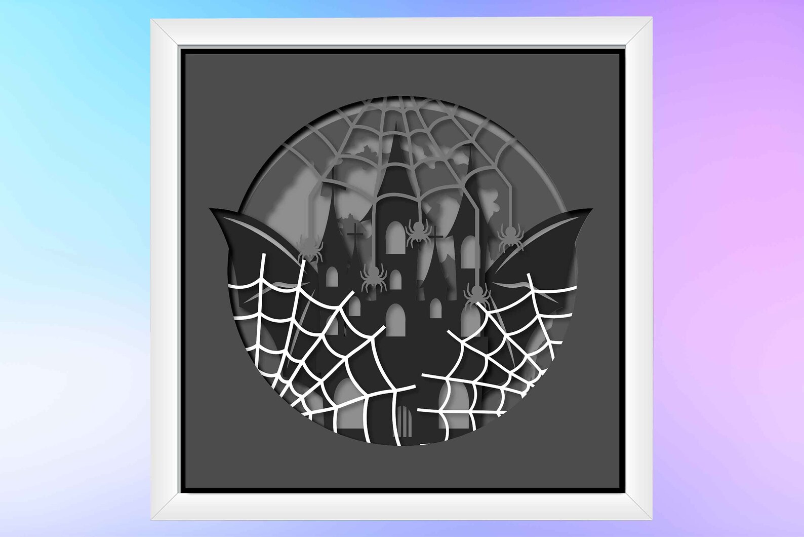 Halloween Castle Shadow Box SVG Halloween Light Box Paper Cut - Etsy