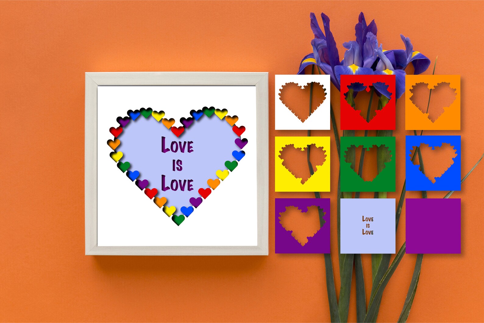 3D Love is Love Shadow Box SVG Pride Light Box Svg Layered | Etsy