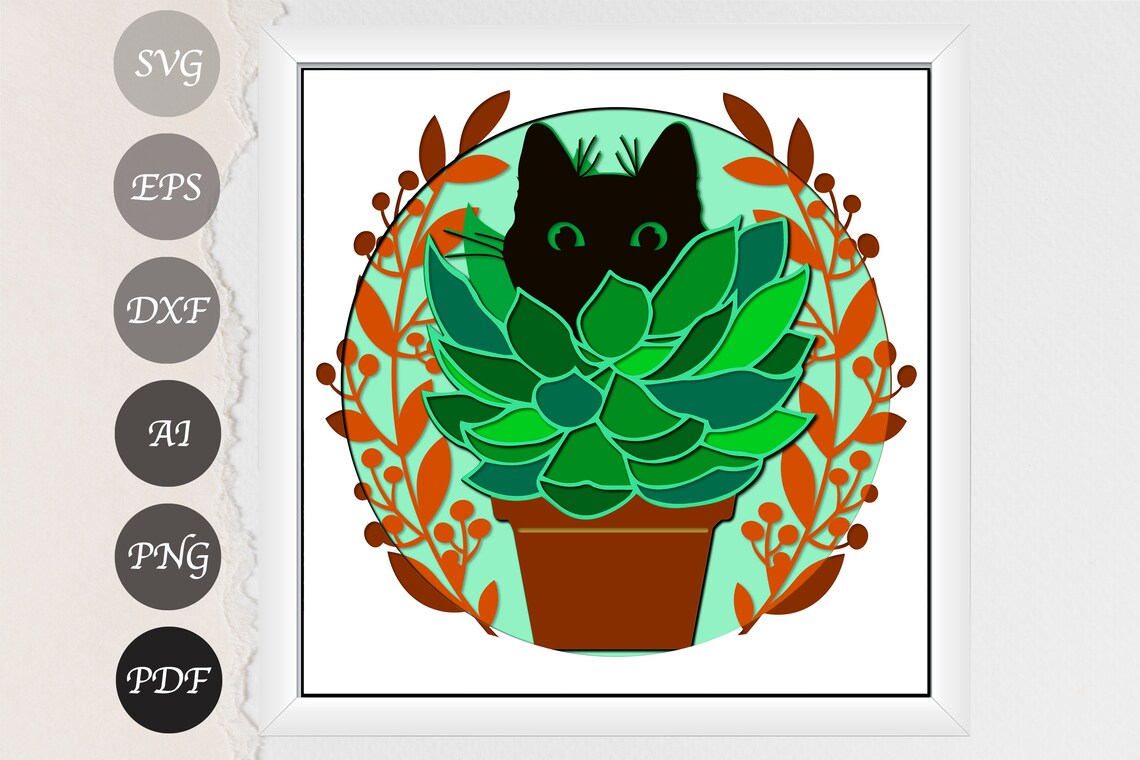 Cat Shadow Box SVG Layered Lightbox and Paper Art for Cricut - Etsy