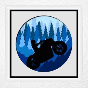 Motorcycle Shadow Box SVG, 3d Biker Light Box Paper Cut Template, Moto ...