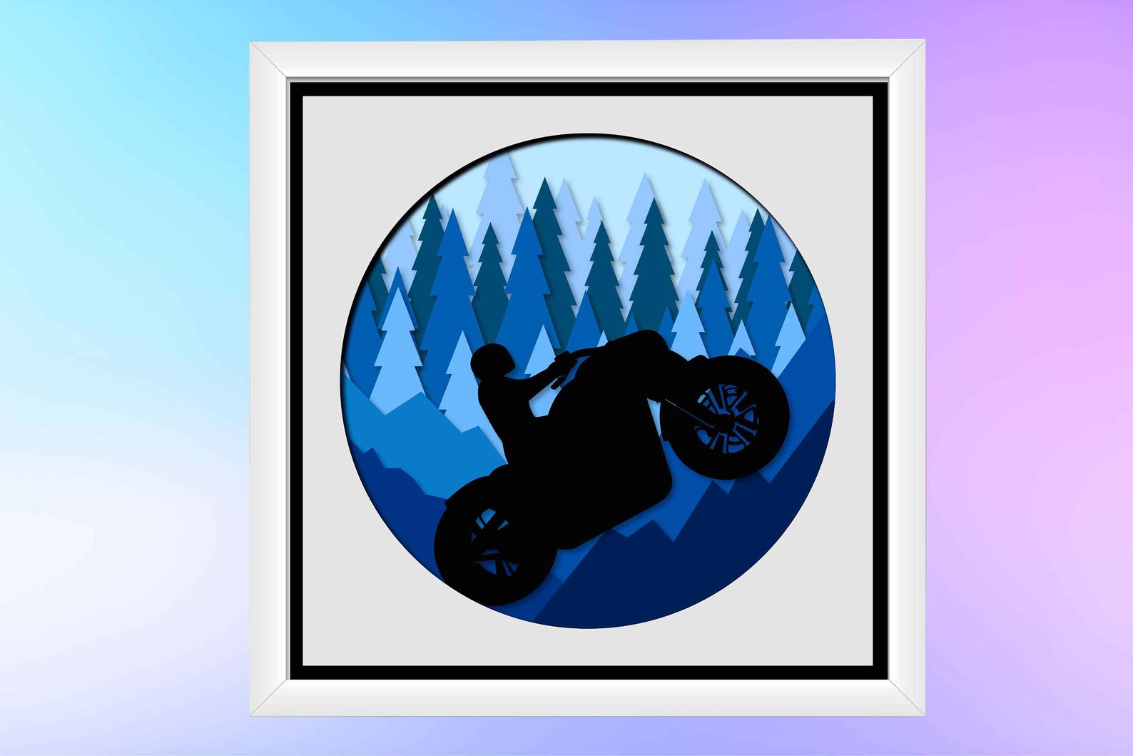 Motorcycle Shadow Box SVG 3d Biker Light Box Paper Cut - Etsy
