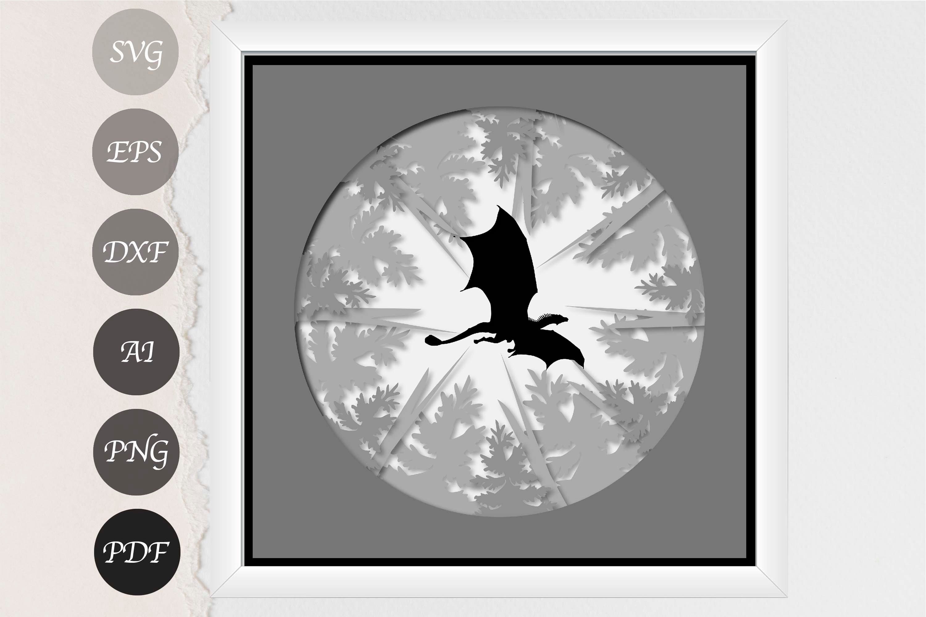 Dragon Shadow Box SVG 3D Paper Cutting Light Box Template - Etsy Canada