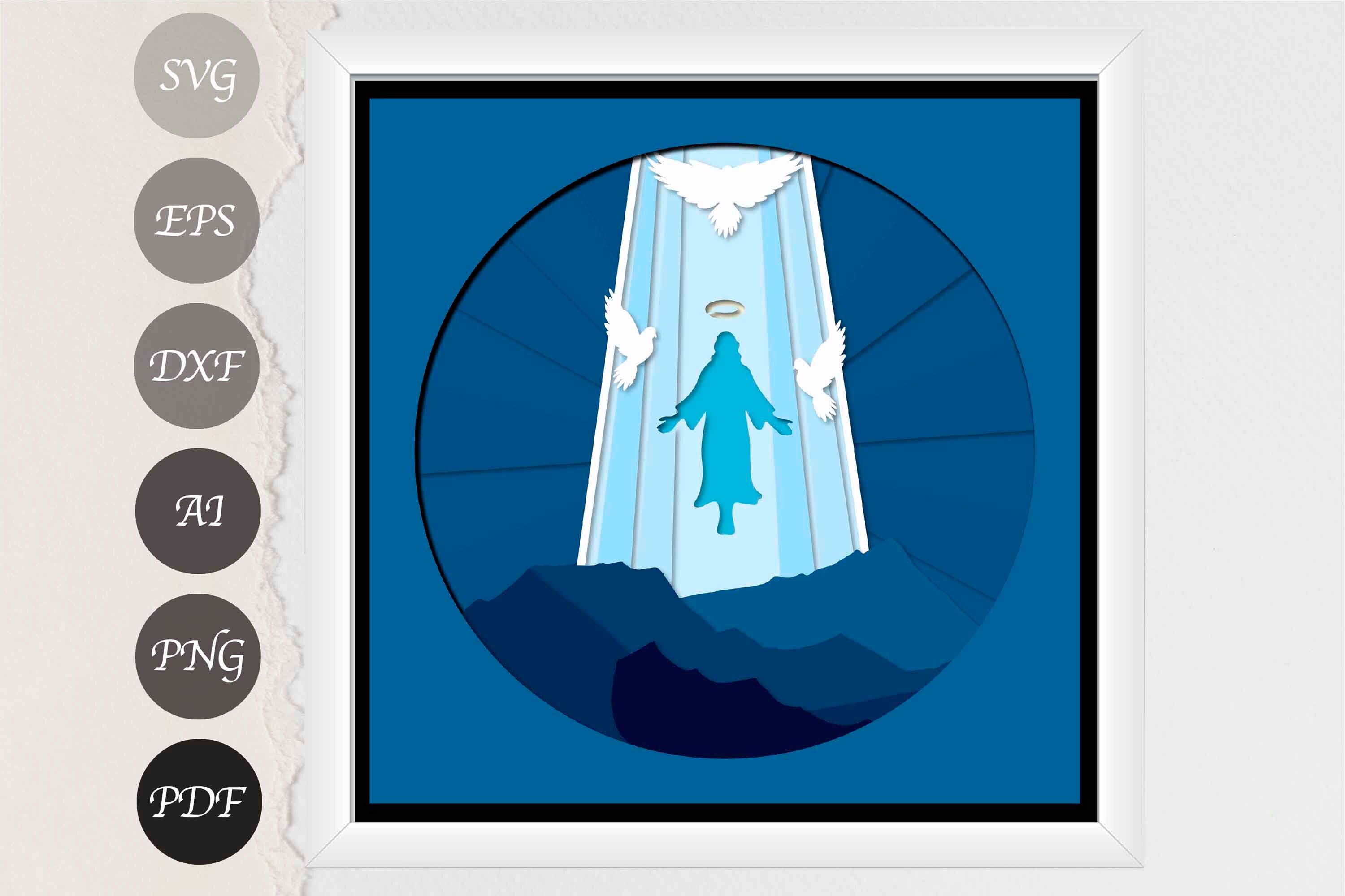 Jesus Resurrection Shadow Box SVG Christian Light Box Paper - Etsy