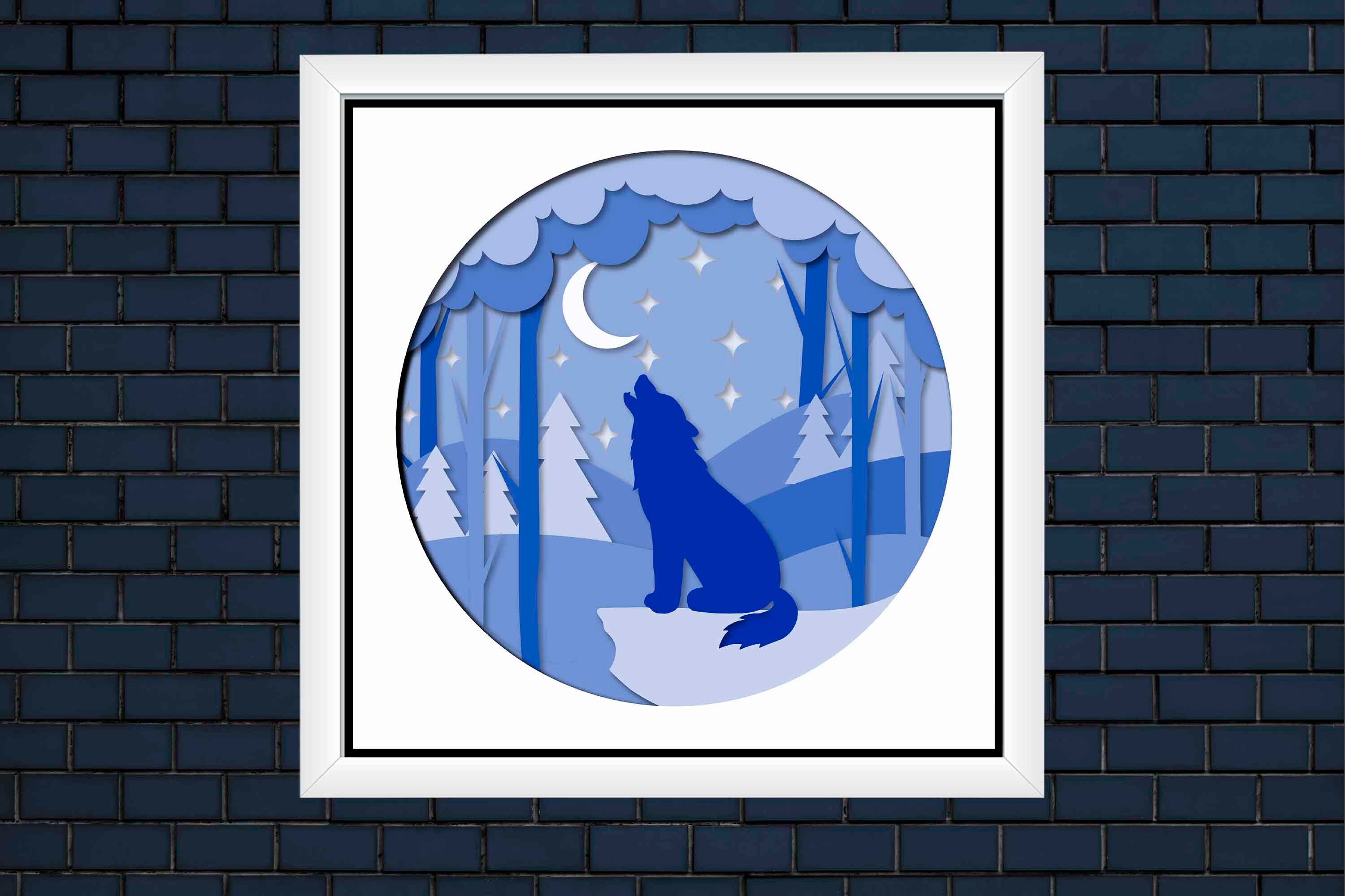 Wolf Shadow Box SVG Wolves Laser Cut Paper Cut Template - Etsy Australia