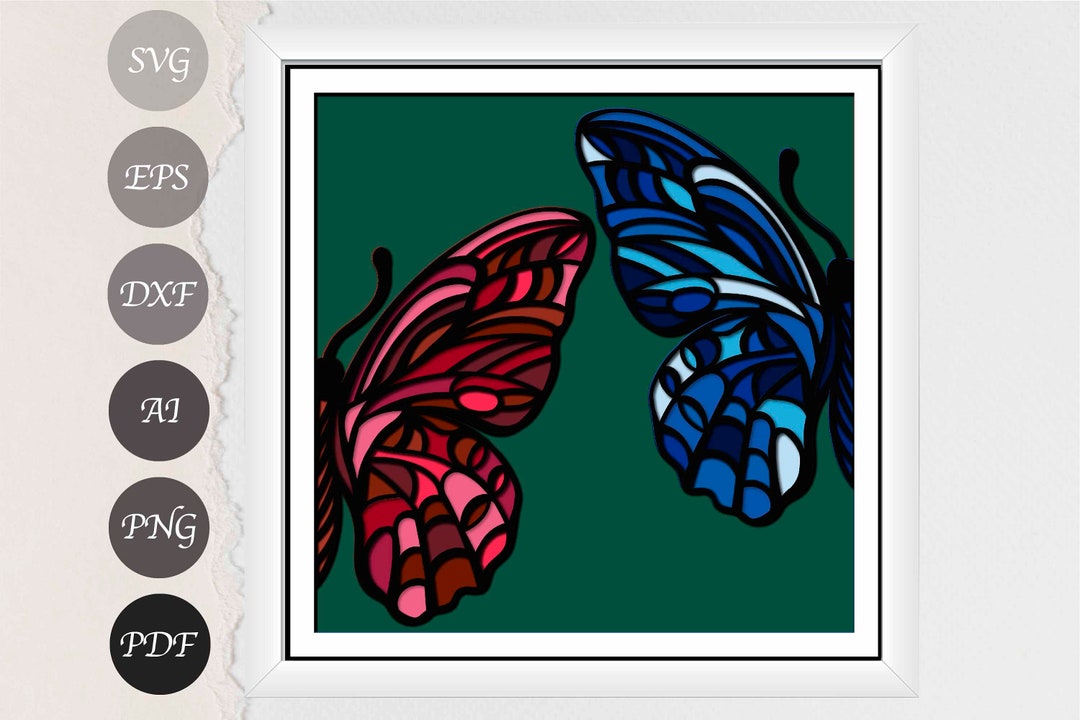 3d Butterfly Shadow Box SVG Light Box Template Shadow Box - Etsy