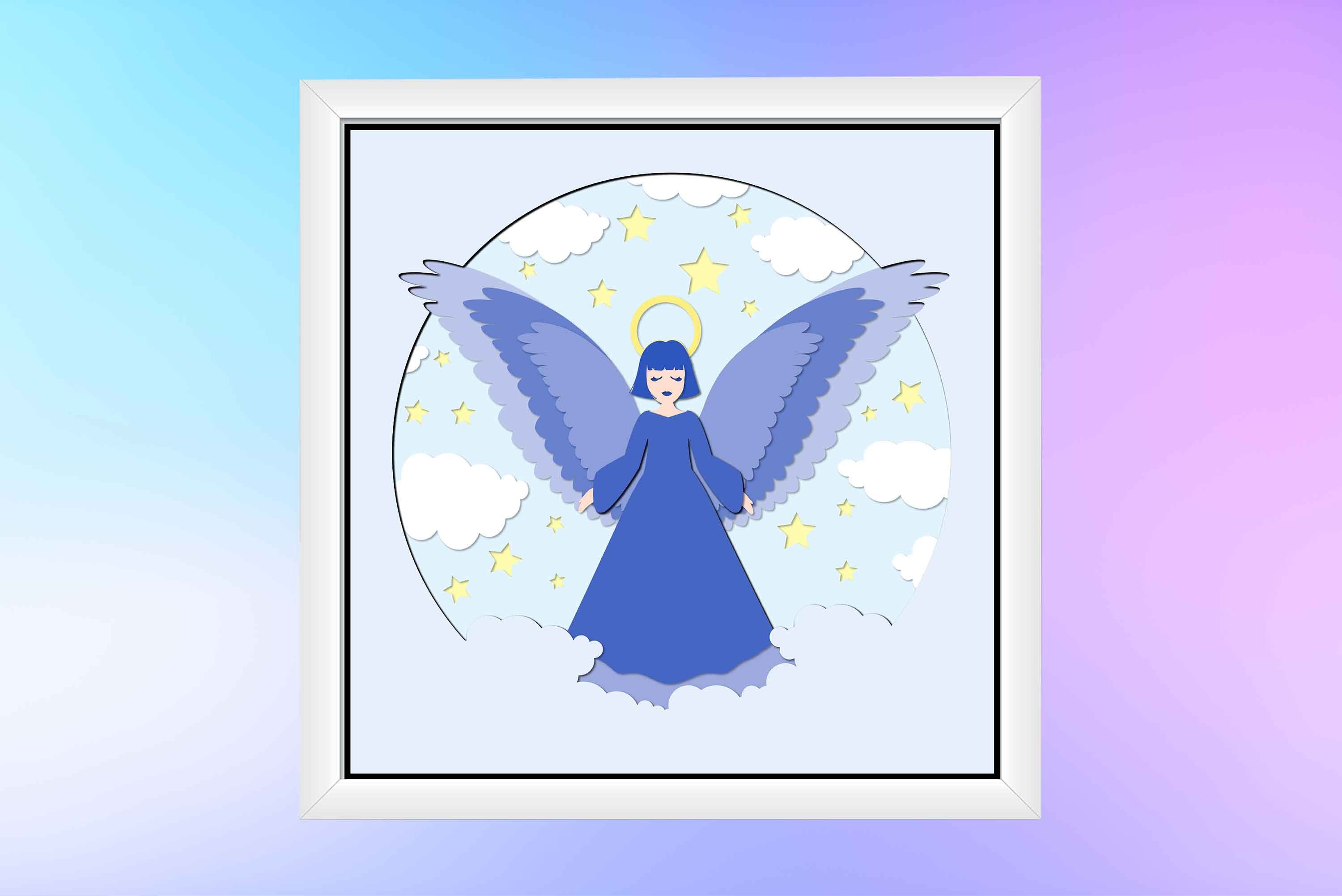 Angel Shadow Box SVG Christmas Light Box Paper Cut Template - Etsy