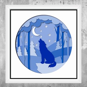 Wolf Shadow Box SVG Wolves Laser Cut Paper Cut Template - Etsy Australia