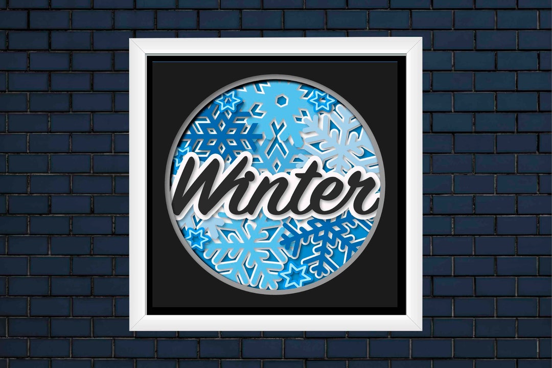 Winter Shadow Box SVG, 3D Snowflake Light Box Template Paper Cut for ...