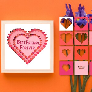 Best Friends Forever Shadow Box SVG, Friends Layered Files, 3D Light ...