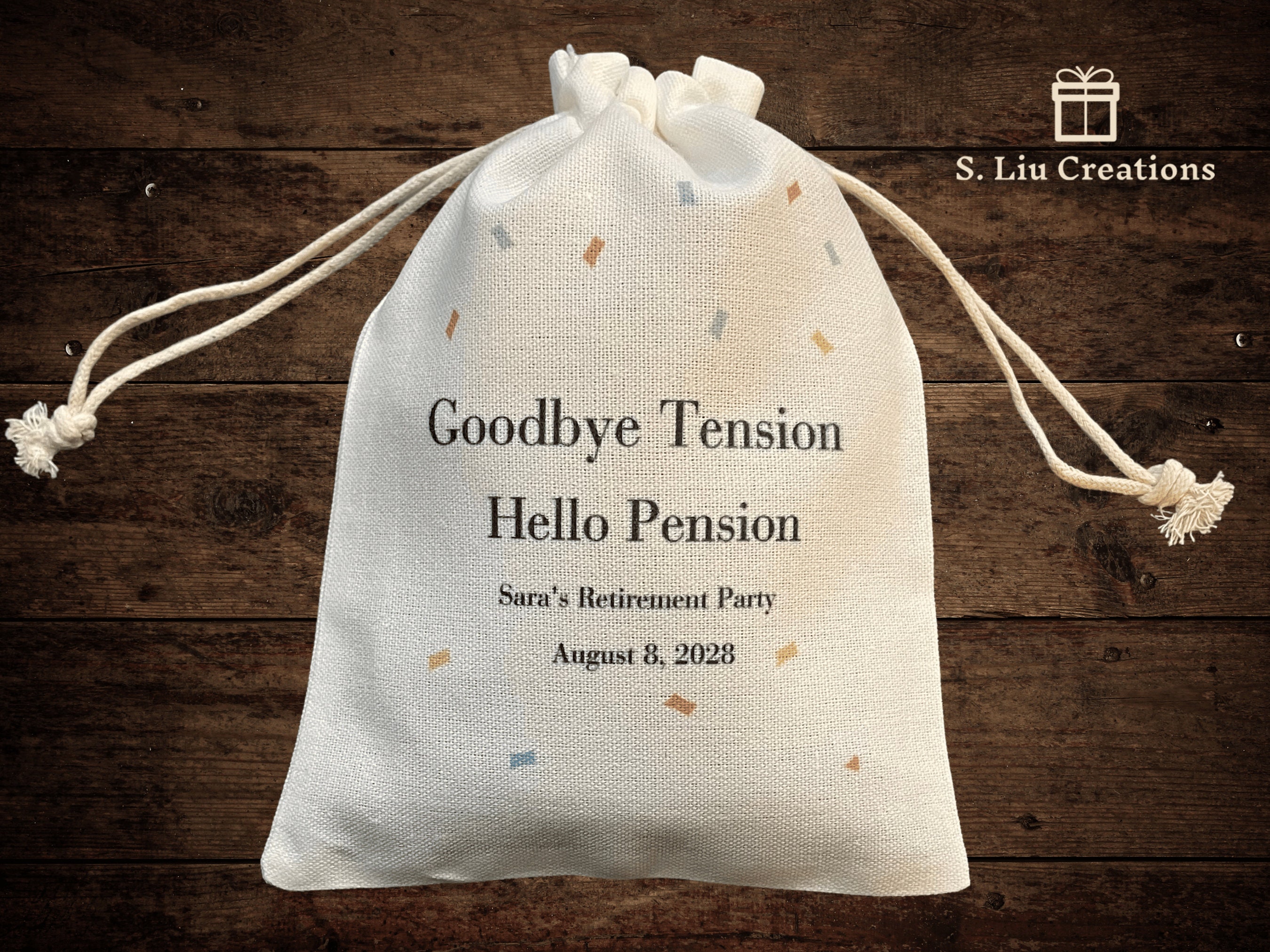 Retirement Favor Bags, Retirement Party, Goodbye Tension, Hello Pension ...