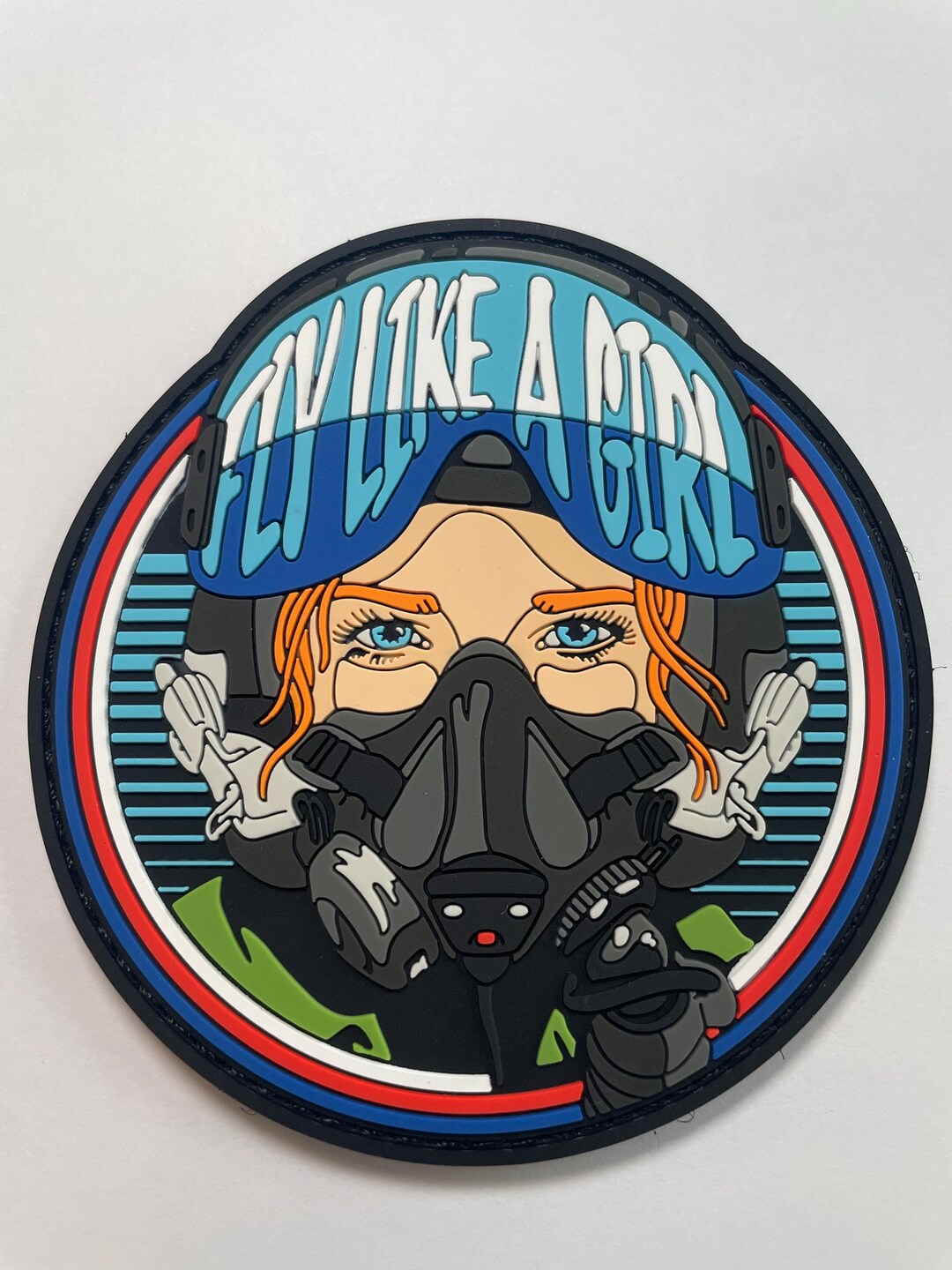 Fly Like A Girl PVC Patch (light Skin, Red Hair, Blue Eyes) - Etsy