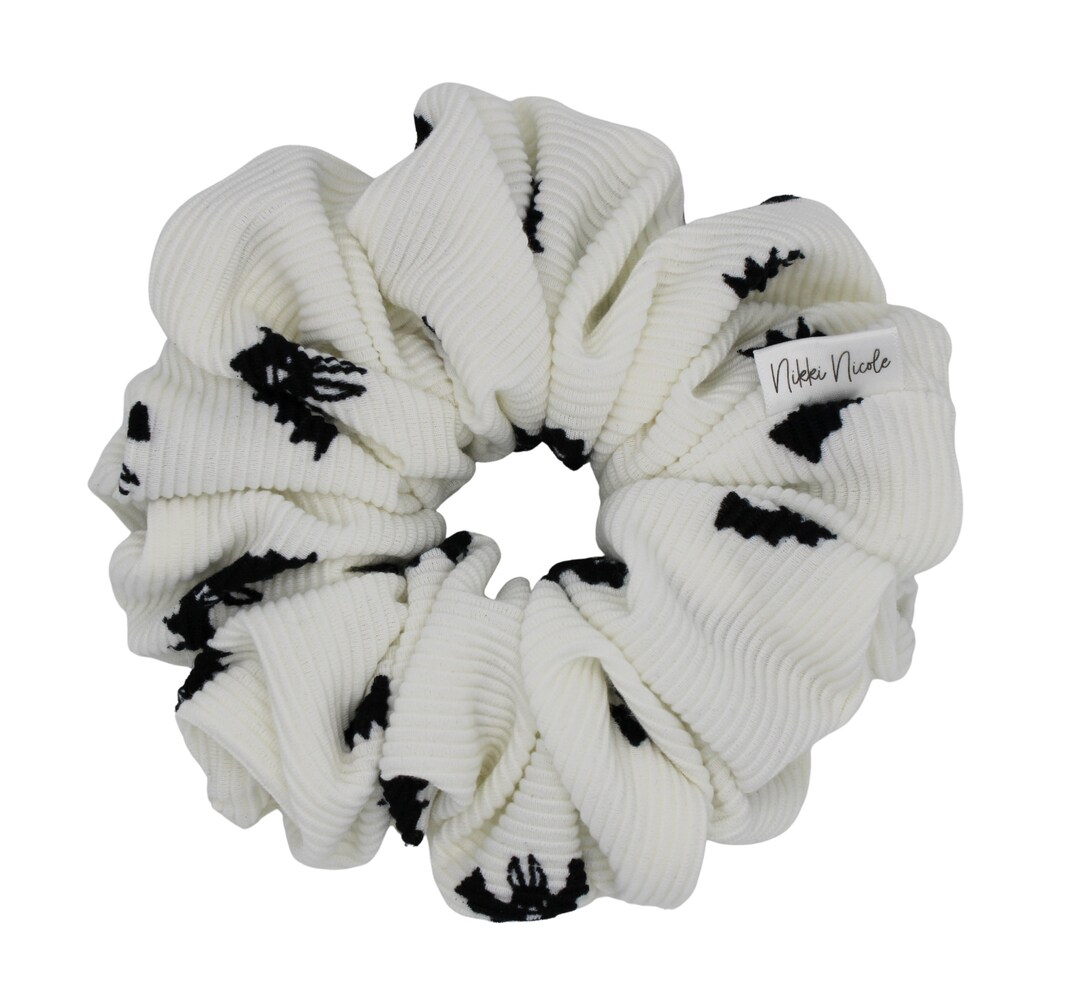 Large Halloween Scrunchie, Bat Print Scrunchie, Handmade Scrunchie ...