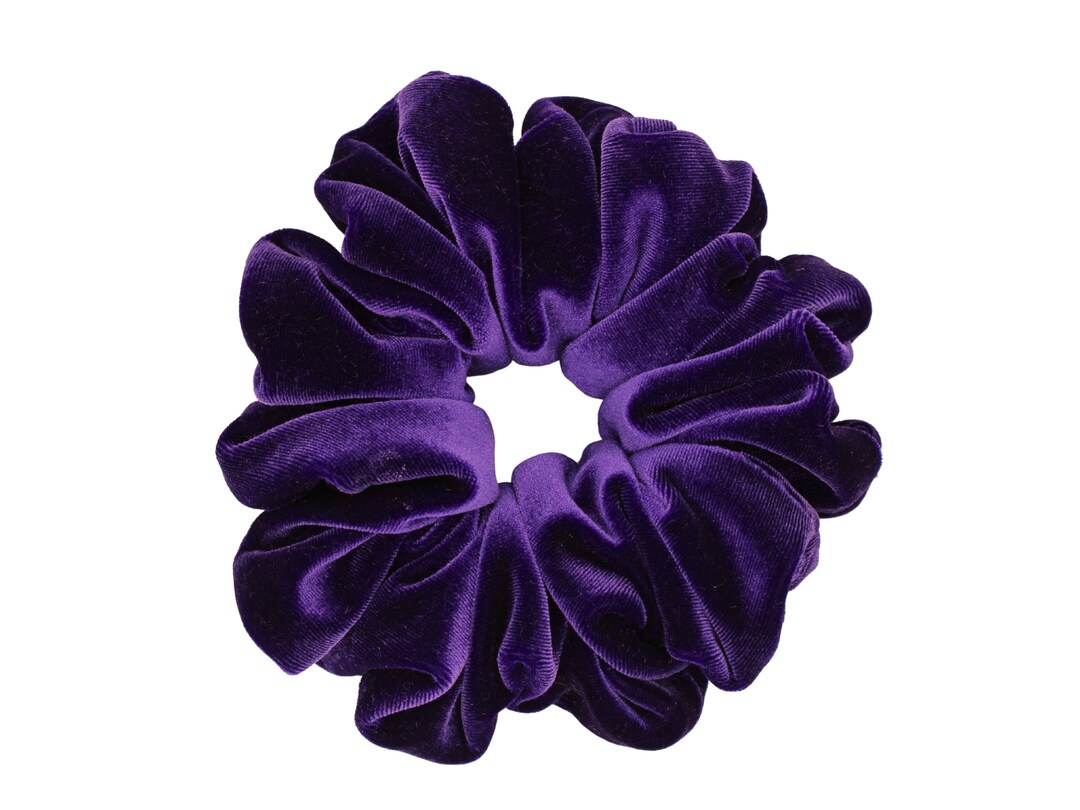 Large Purple Velvet Scrunchie, Velvet Elastic Hair Tie, Handmade ...