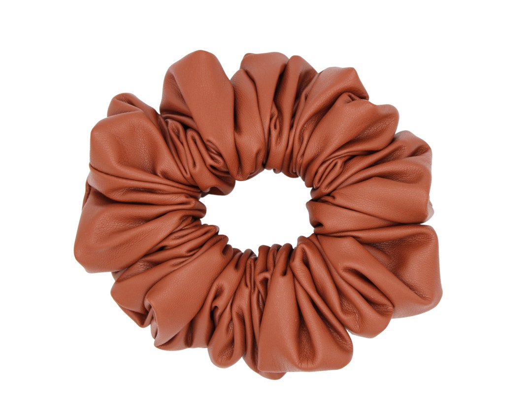 Large Vegan Leather Scrunchie, Sustainable Vegan Leather Hair Scrunchie ...