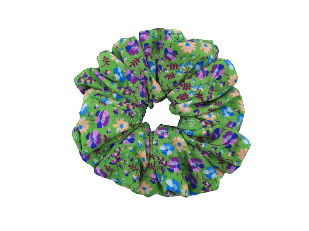 Jumbo Scrunchie, Boho Chic Floral Print Hair Tie, Hair Accessories ...
