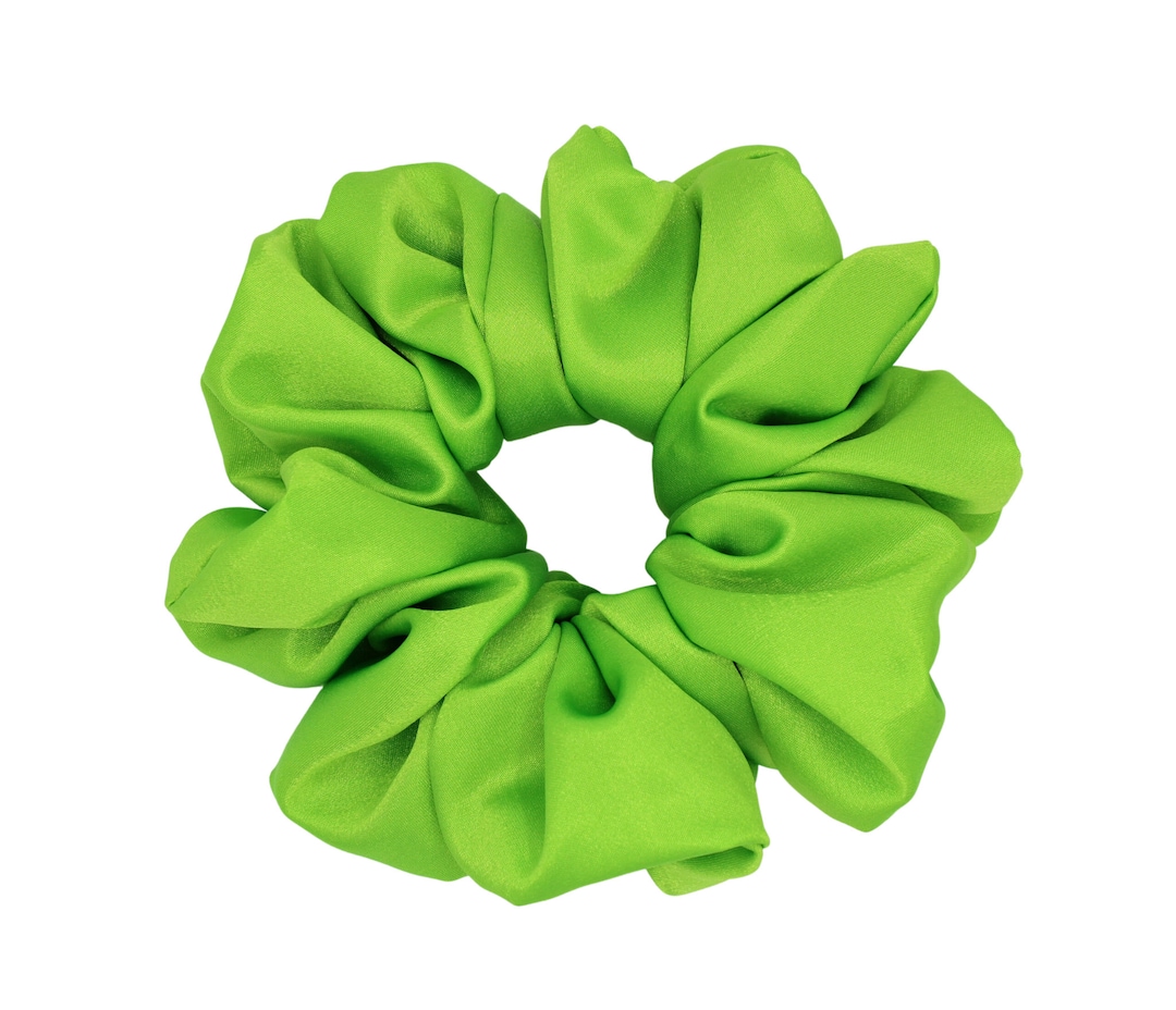 Jumbo Scrunchie, Lime Green Hair Tie, Jumbo Scrunchie, Handmade, Ponytail Holder, Bun Holder ...