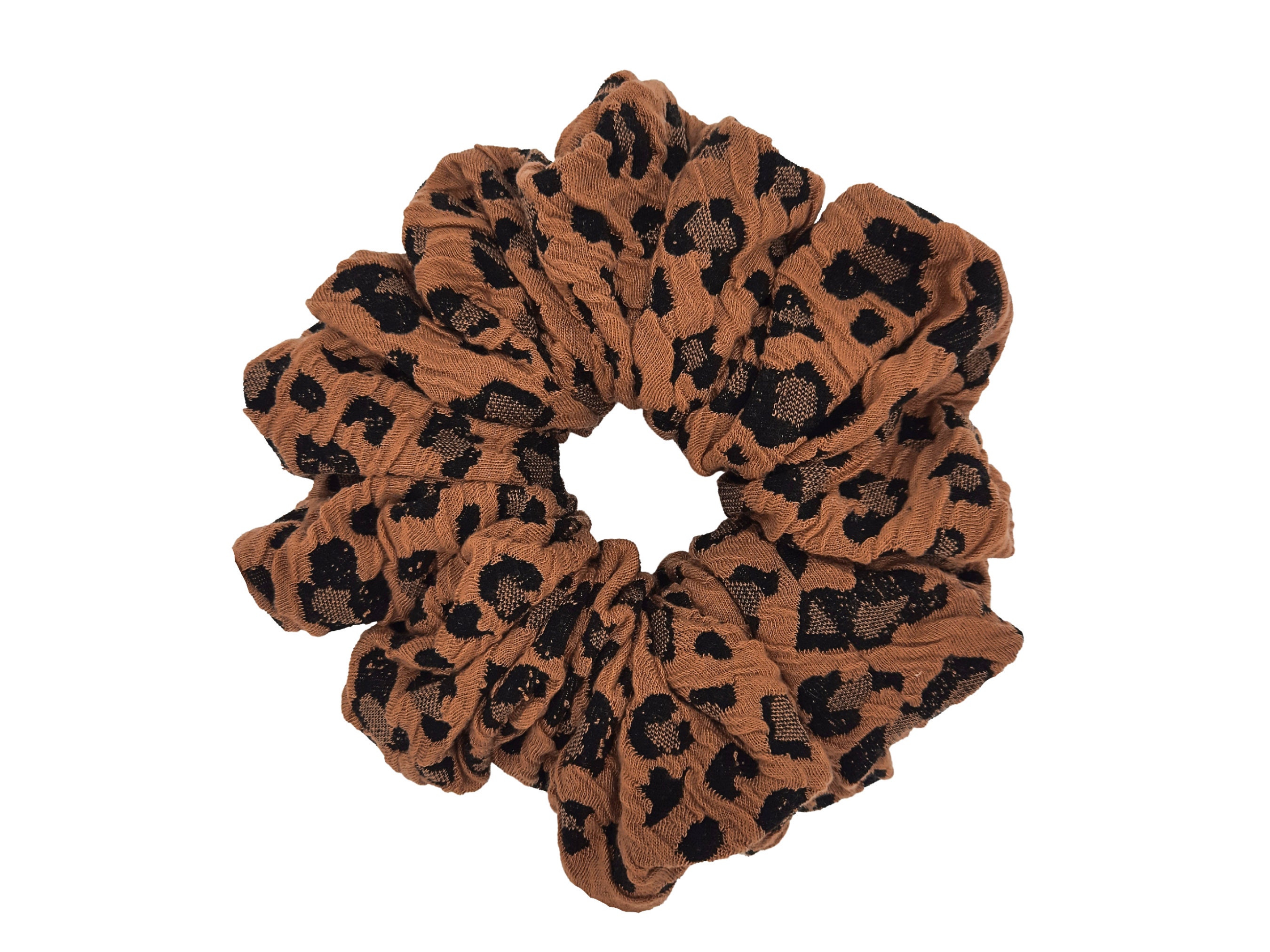 Large Leopard Print Scrunchie, Elastic Hair Tie, Hair Fashion, Handmade ...