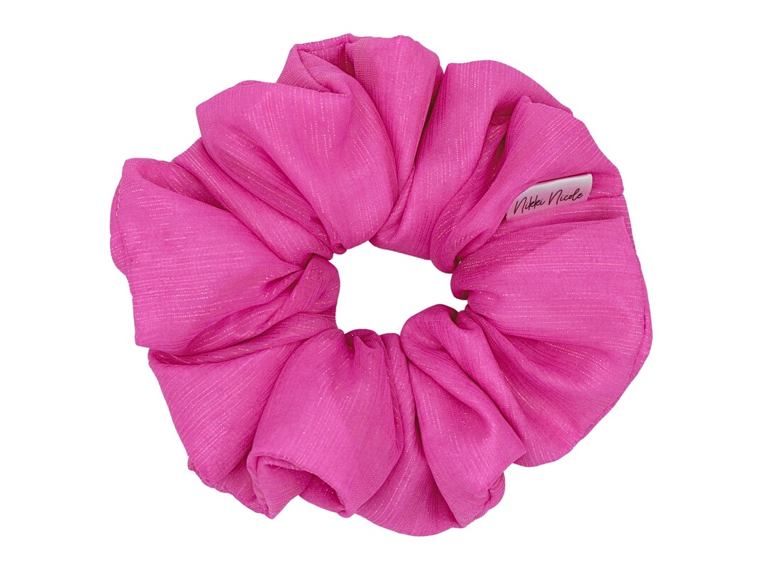 Pink Classic Scrunchie, Hair Accessories, Custom Scrunchie, Ponytail ...