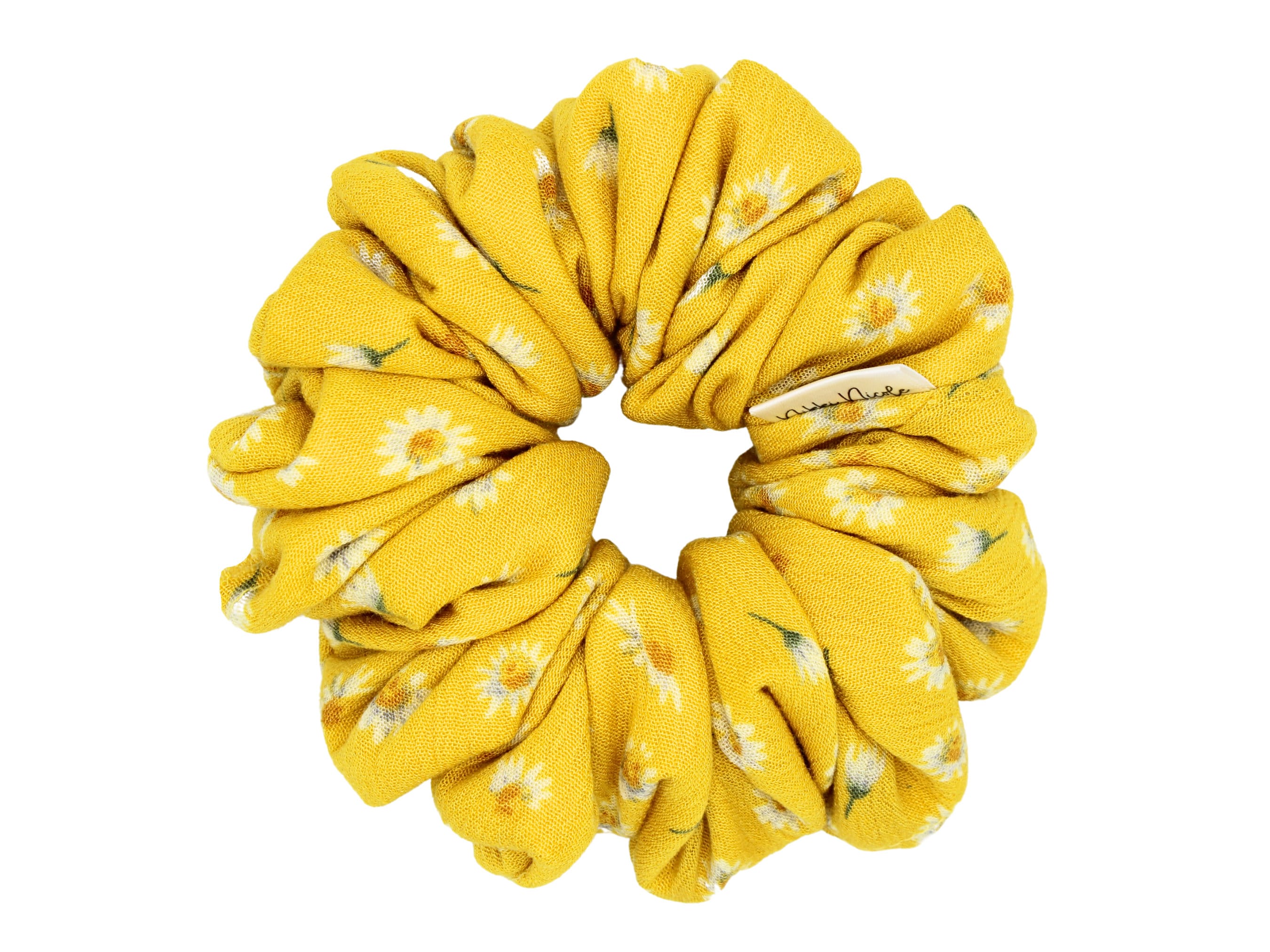 Large Sunflower Scrunchie, Flower Print Hair Tie. Hair Fashion ...