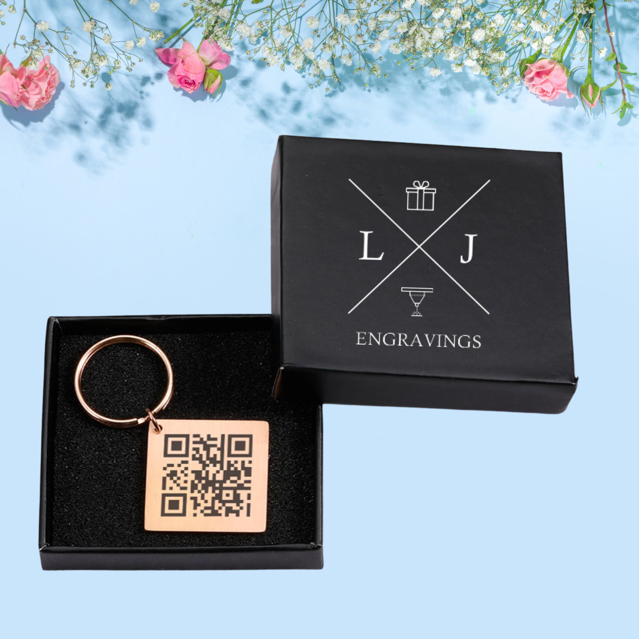 Custom QR Code Keychainpersonalized QR Code Keychaingift for - Etsy