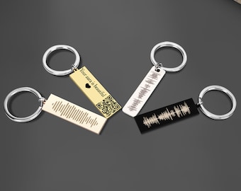 NEW Matte Finish Soundwave Keychain With QR Code, Voice Recording ...