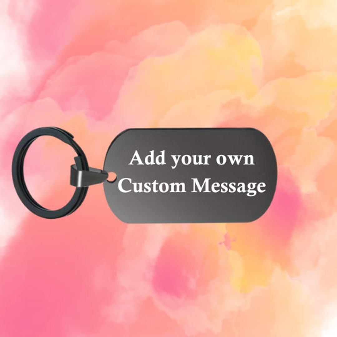 Personalized Stainless Steel Dog Tag Keychain | Custom Engraved ...