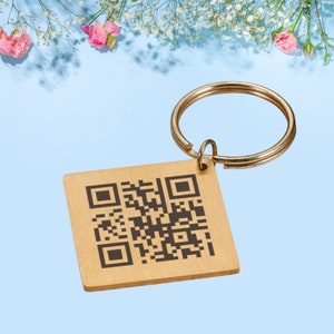 Custom QR Code Keychain,personalized QR Code Keychain,gift for ...