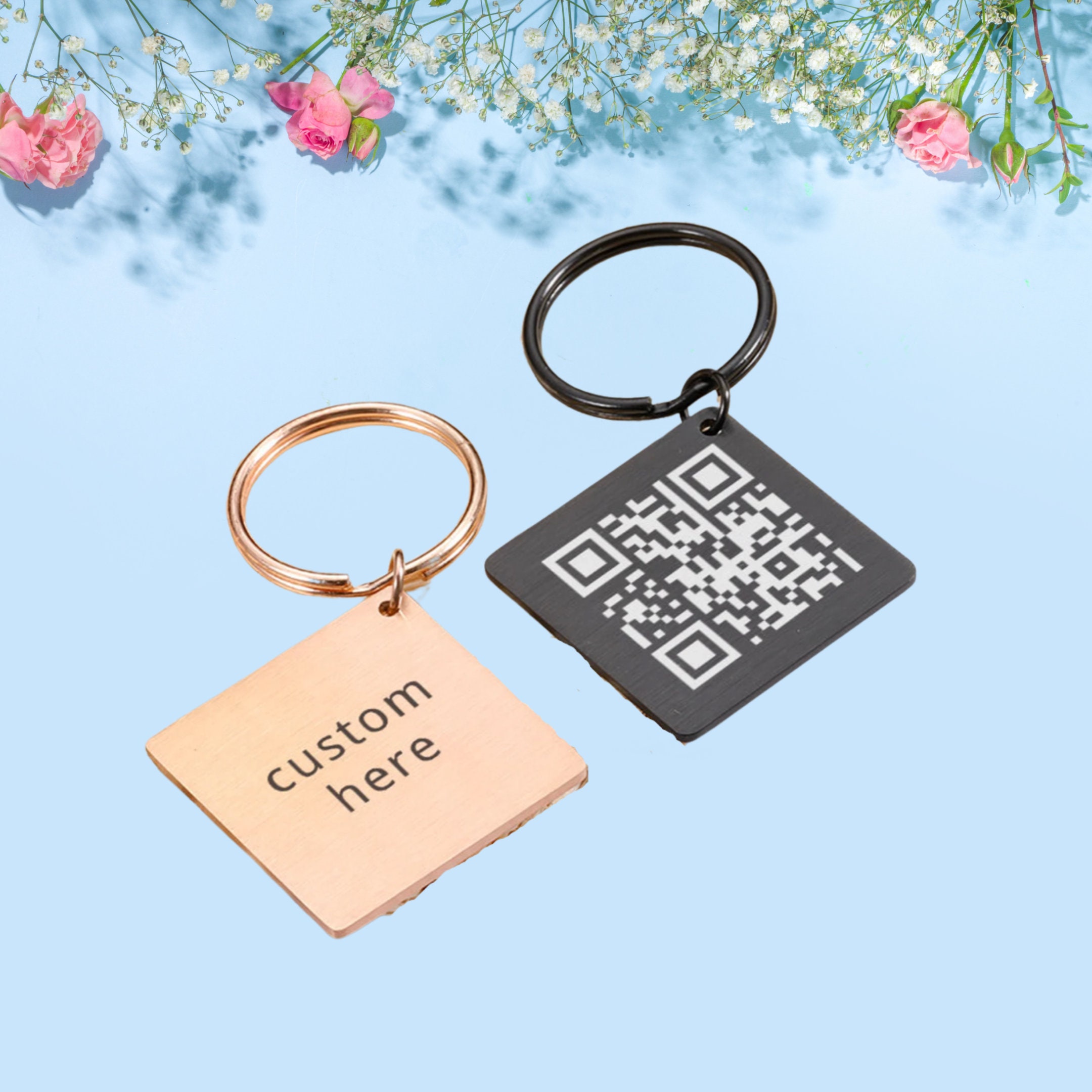 Custom QR Code Keychainpersonalized QR Code Keychaingift for - Etsy