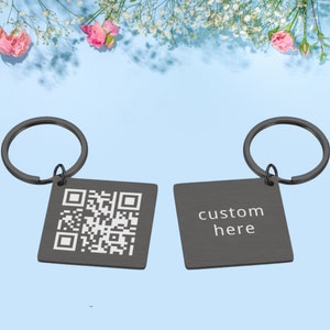 Custom QR Code Keychain,personalized QR Code Keychain,gift for ...
