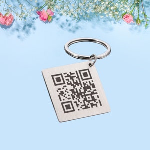 Custom QR Code Keychain,personalized QR Code Keychain,gift for ...