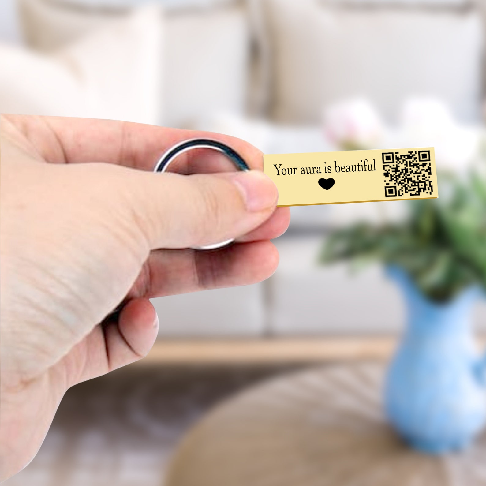 Personalized QR Code With Sound Wave Keychain Voicemail - Etsy