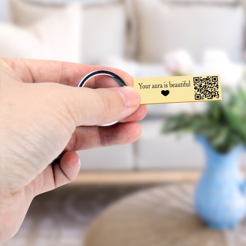 Personalized QR Code With Sound Wave Keychain Voicemail - Etsy