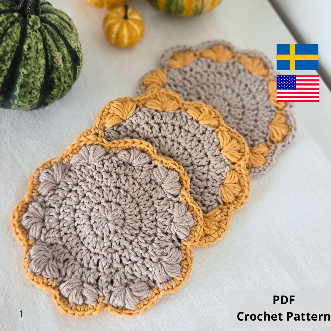 Summer Coaster Flower & Placemat Crochet Pattern PDF - Pumpkin Option ...