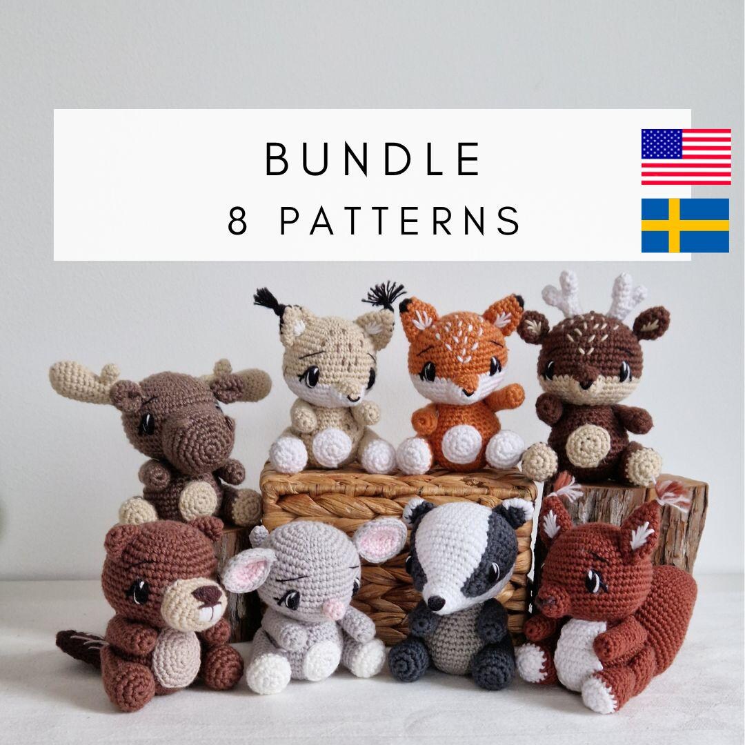 Forest Animals BUNDLE 8 Patterns Mini (SE and US Terms) / Skogens Djur ...