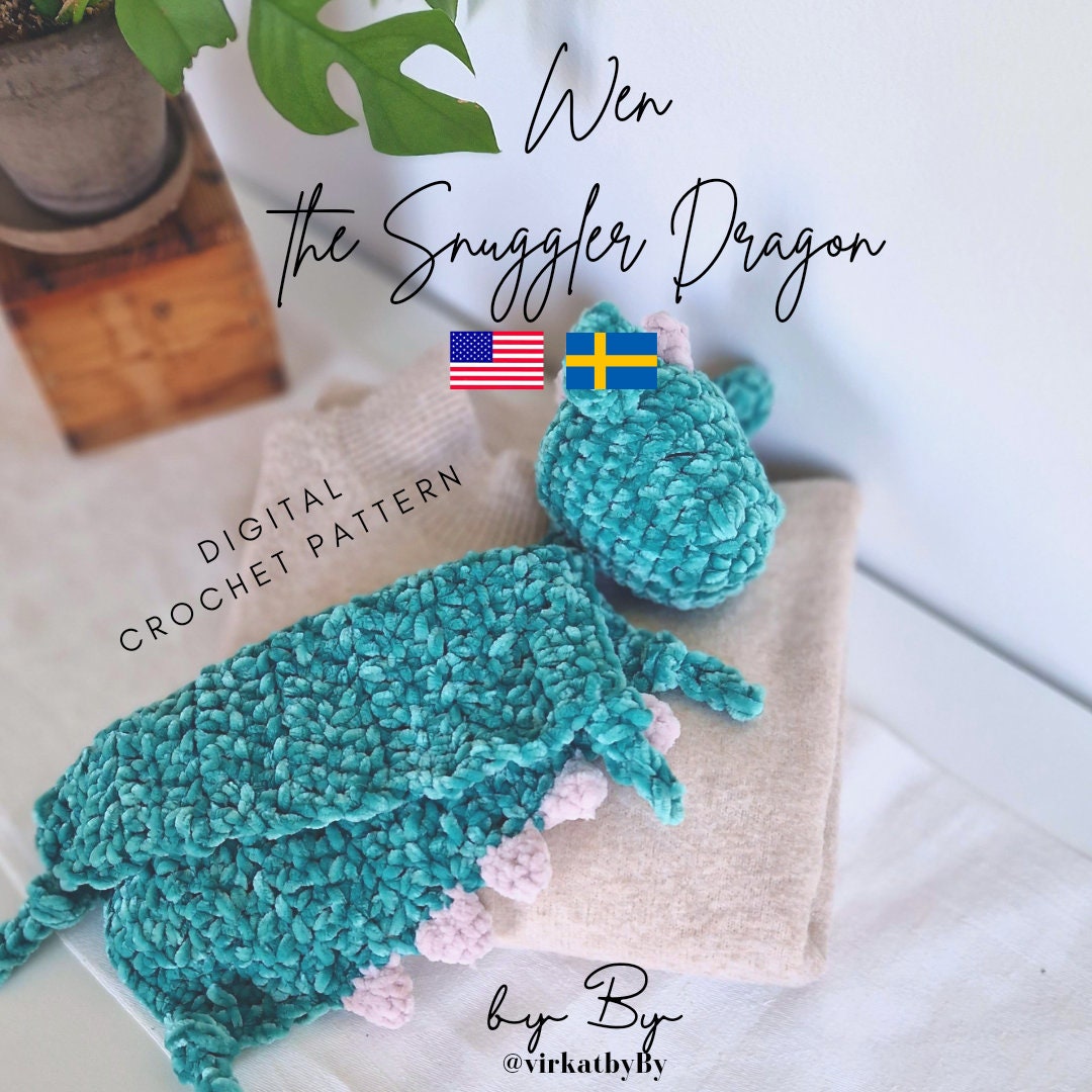 PDF Crochet Pattern Dragon Snuggler Wen / PDF Virkmönster Draksnuttis ...