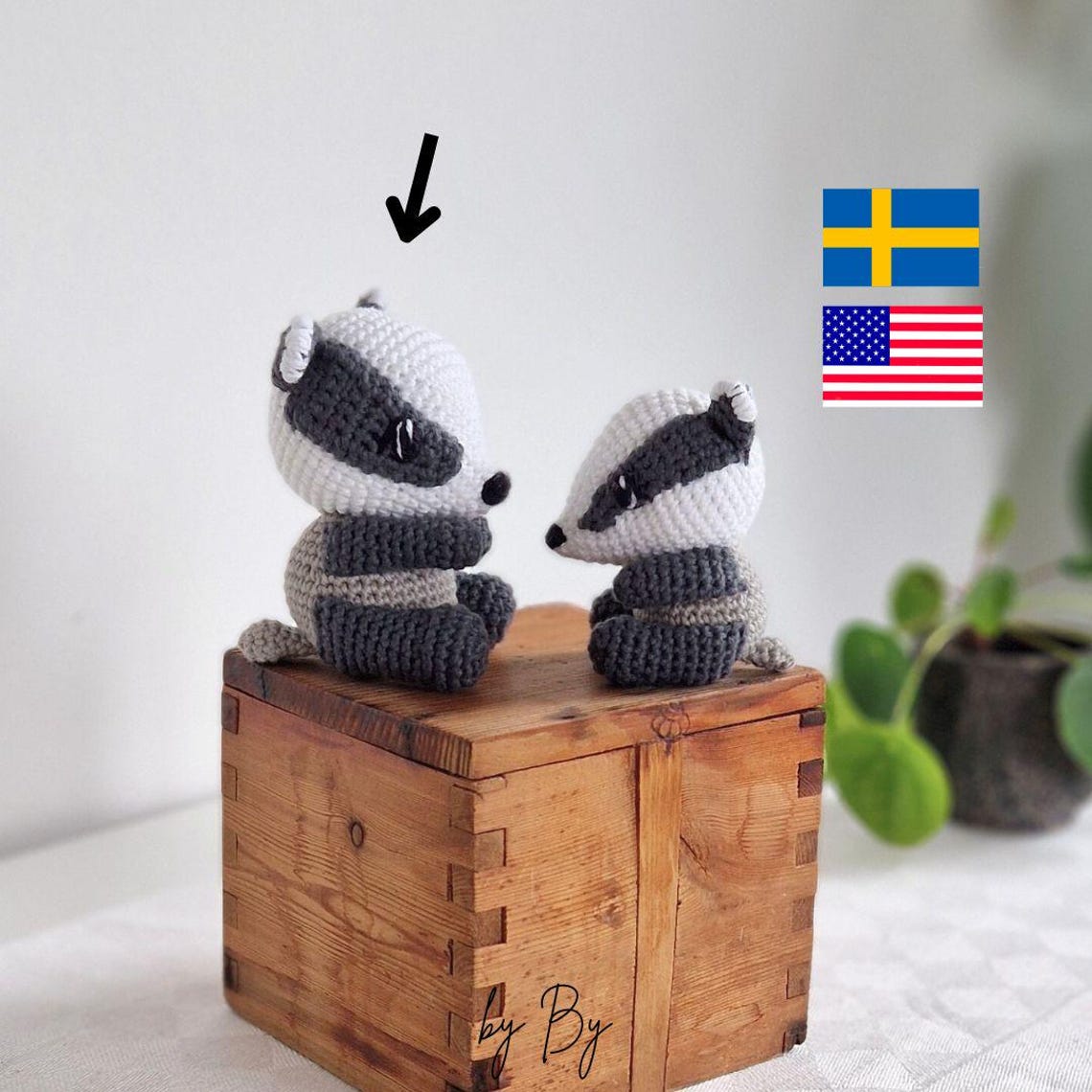 Badger Crochet Pattern (PDF Pattern) / Grävling Virkmönster - Etsy