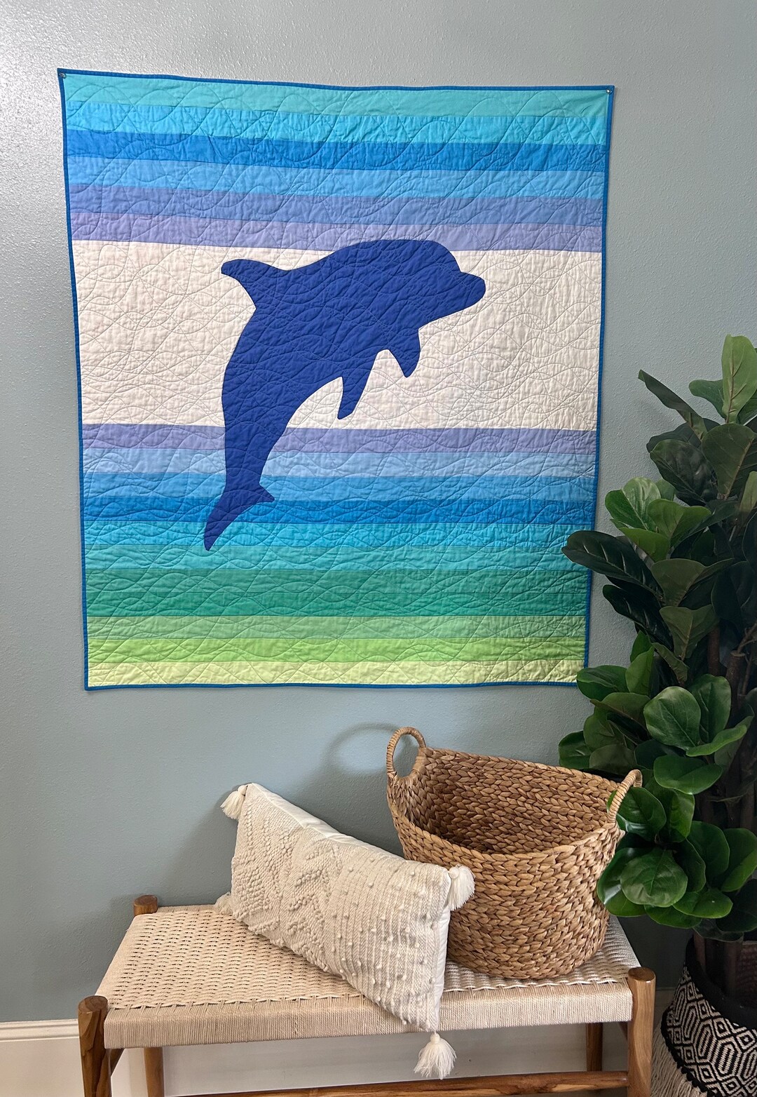 Dolphin Quilt Baby Quilt/ Dolphin Wall Hanging - Etsy