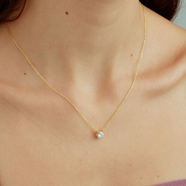 Solitaire Necklace - Etsy