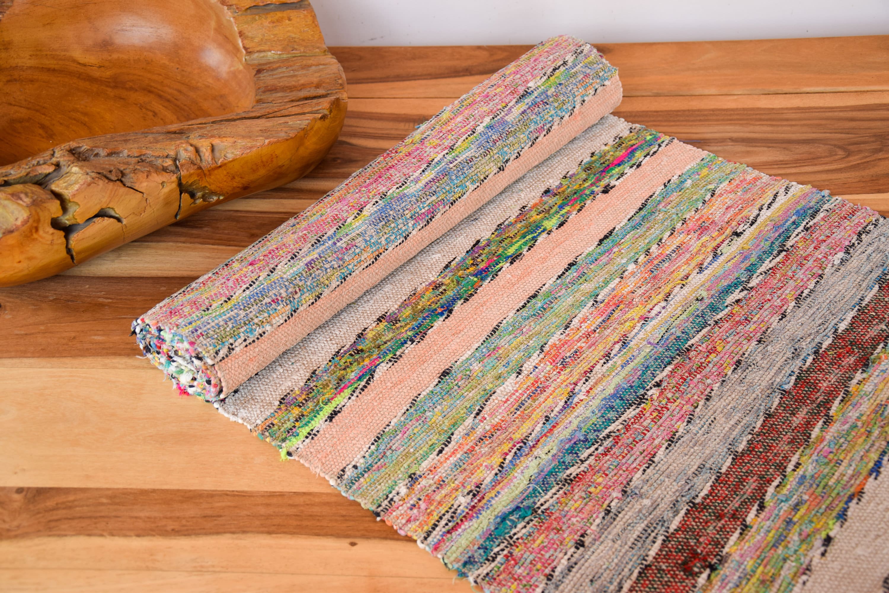 2,5m ~ 2,7yard Handmade Rag Carpet Strip Carpet Bolt Roll Stair Runner ...