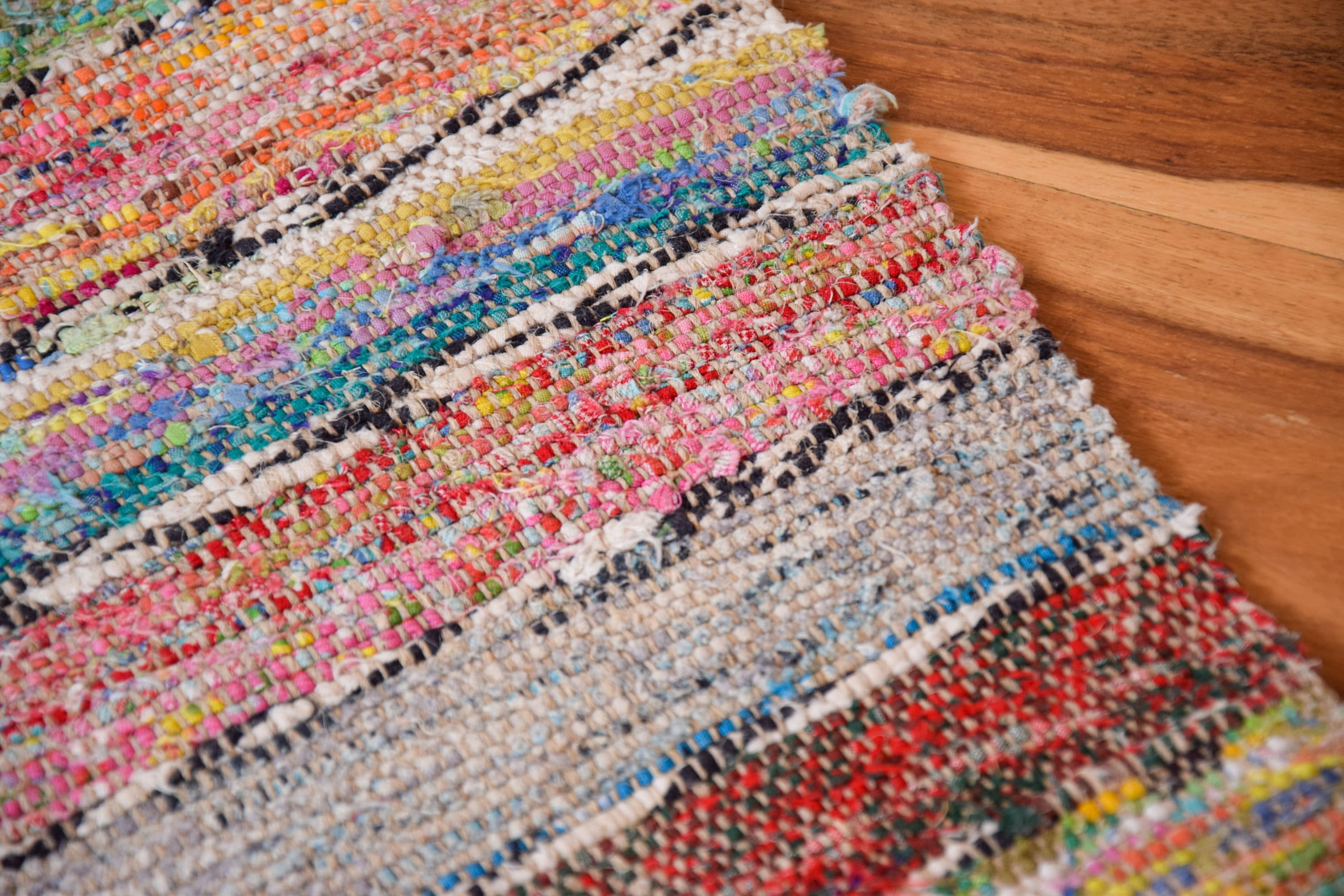 2,5m ~ 2,7yard Handmade Rag Carpet Strip Carpet Bolt Roll Stair Runner ...