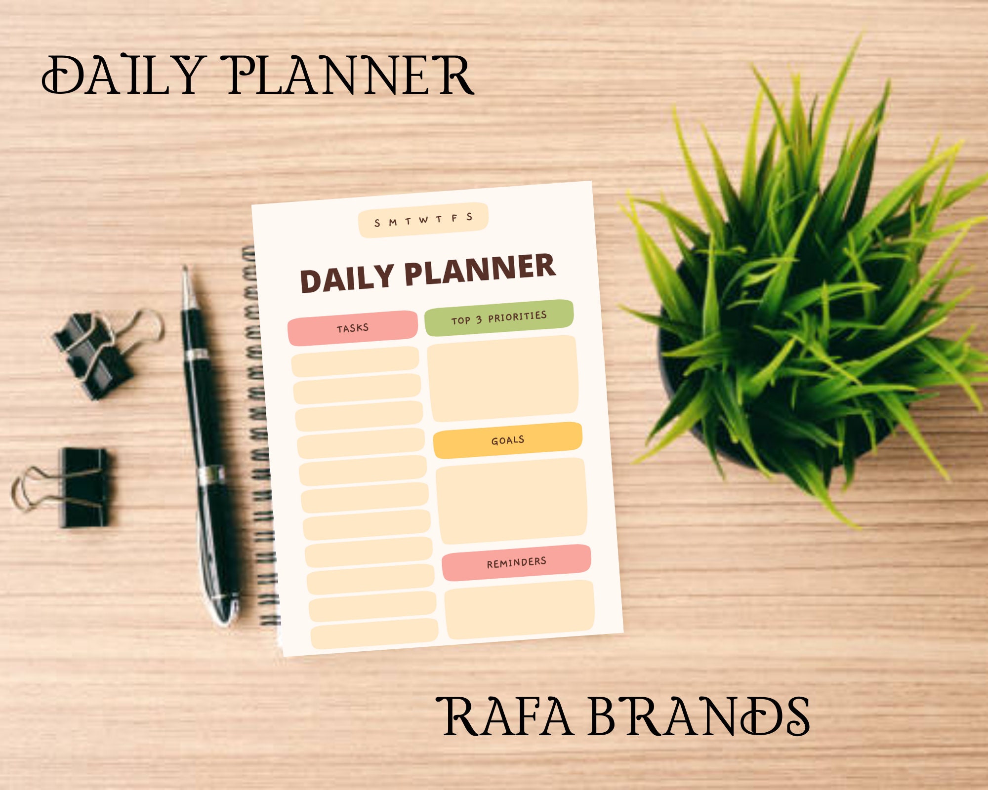 Daily Planner Template | Canva Printable Daily Schedule | Print at Home ...
