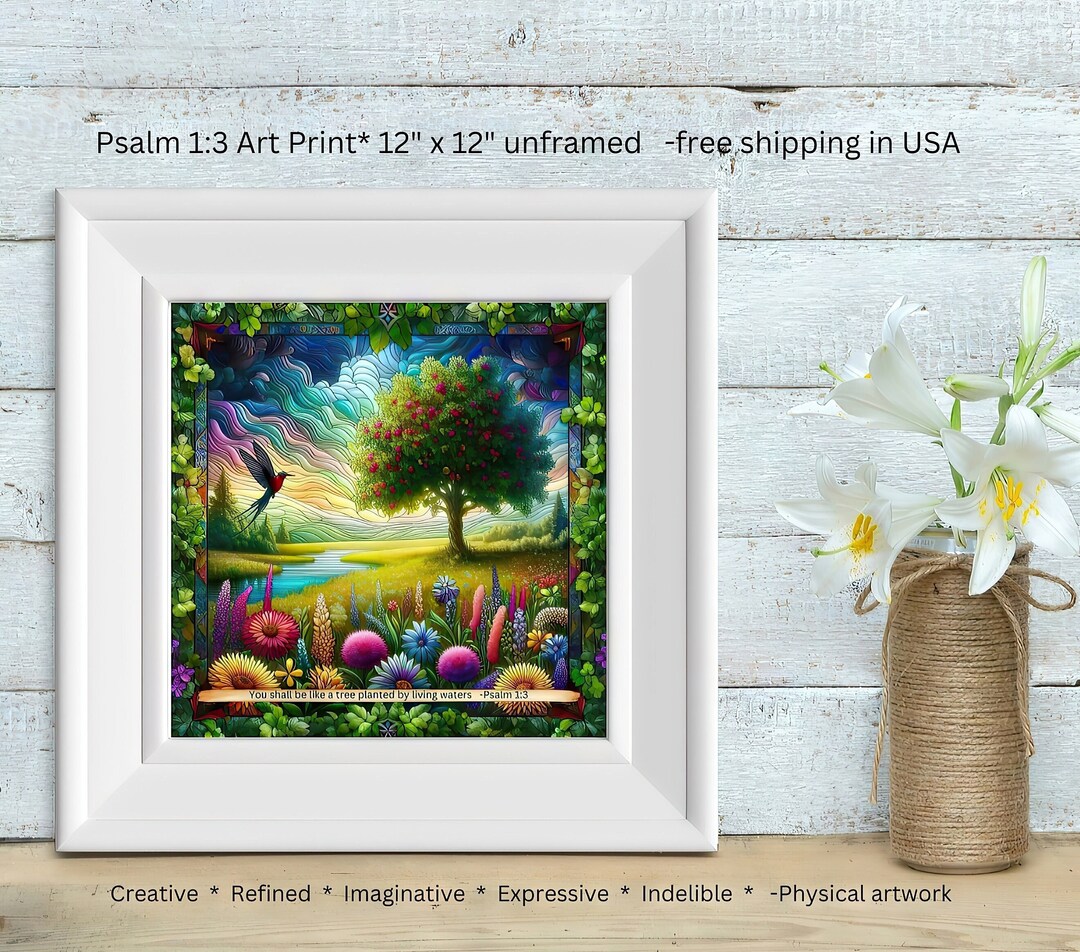 Psalm 1:3 Inspired Tree Planted by Living Water Fine Art Print -12" X ...