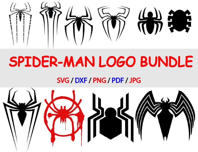 Spiderman Logo Svg Bundle Eps Jpg Dxf Pdf Png Tobey Maguire | Etsy