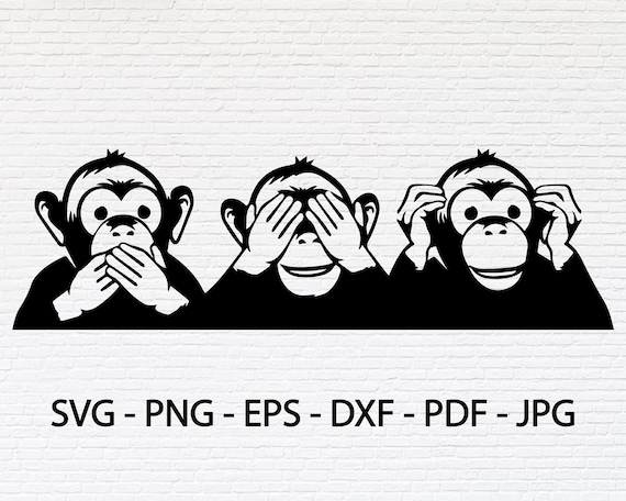 3 Wise Monkeys Svg Png Eps Dxf Pdf Jpg / Hear See Speak No - Etsy Österreich