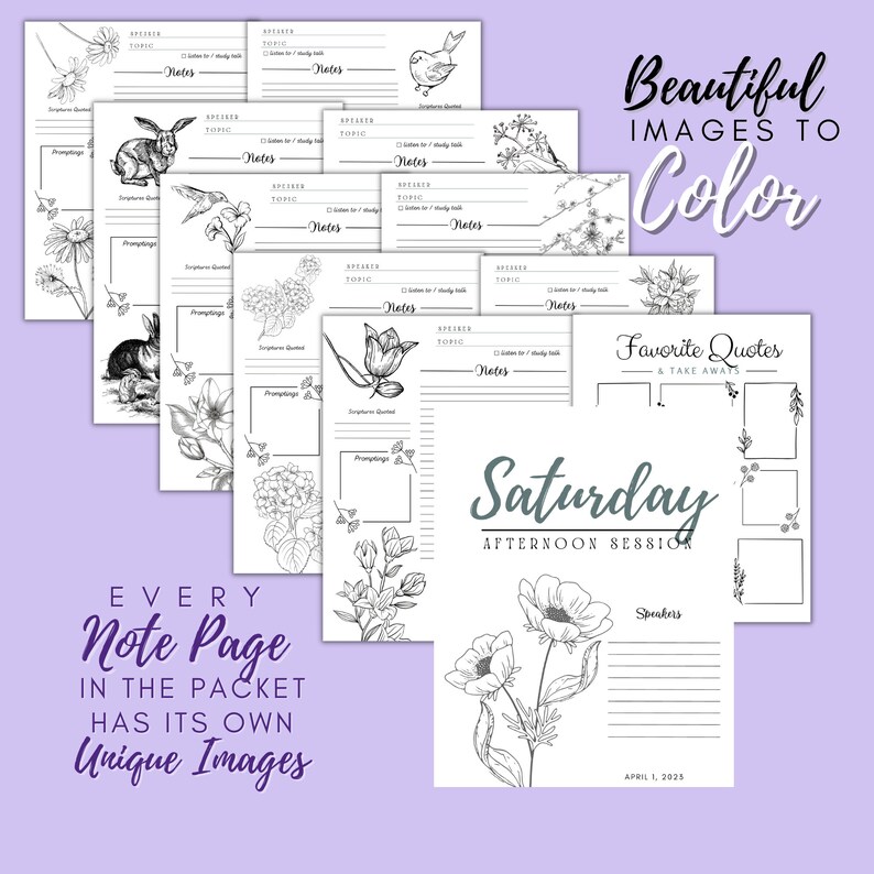 April 2024 General Conference Packet for Women and Young Women - Etsy