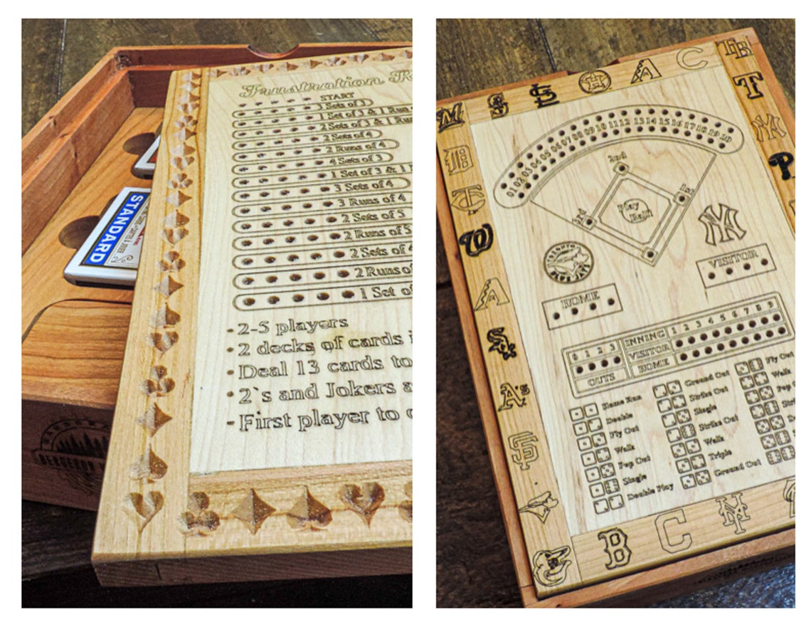 Dice Baseball & Frustration Rummy Peg Board Games 2 in 1 - Etsy