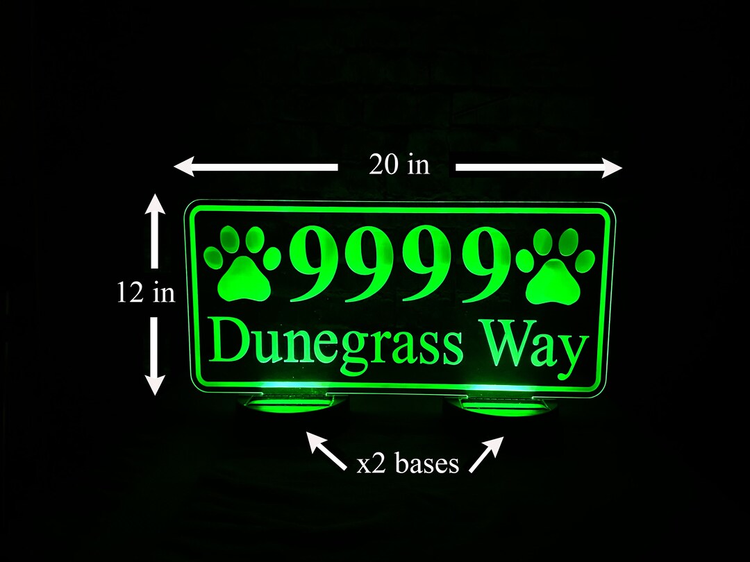 Large Personalized SOLAR Sign, Address Sign, Store Sign, Light up Sign ...