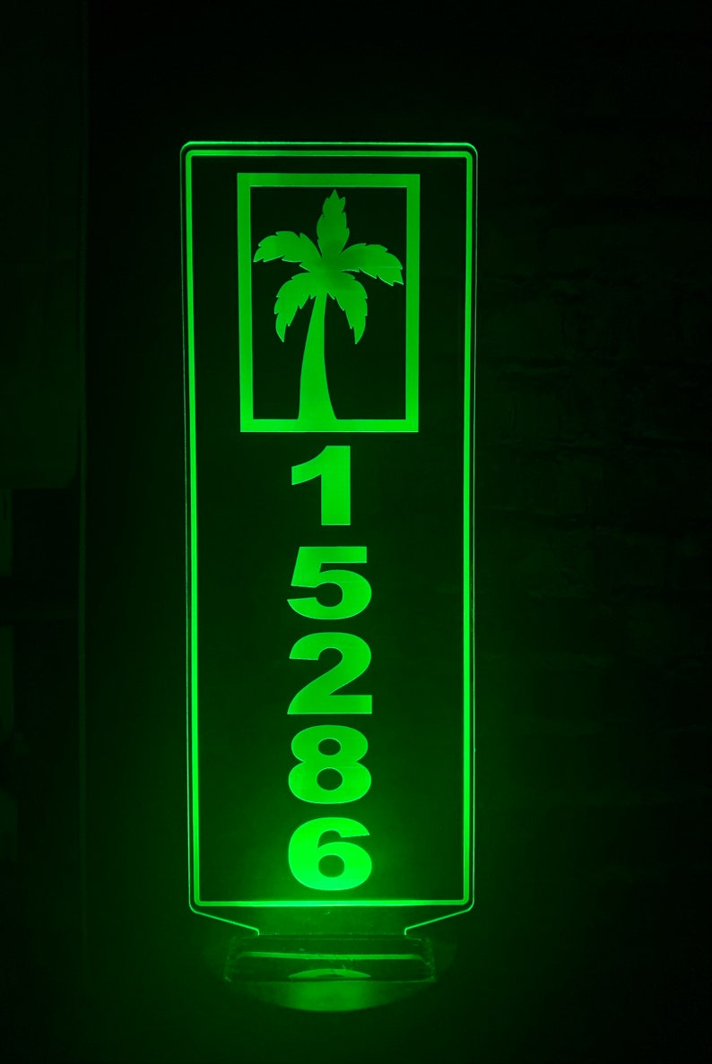 Personalized Solar House Number Sign Solar Light up RGB Sign - Etsy