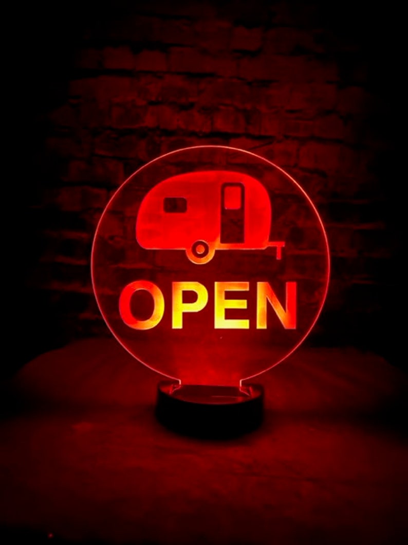 Personalized Solar Open Sign, Light up OPEN Sign, Night Time OPEN Sign ...