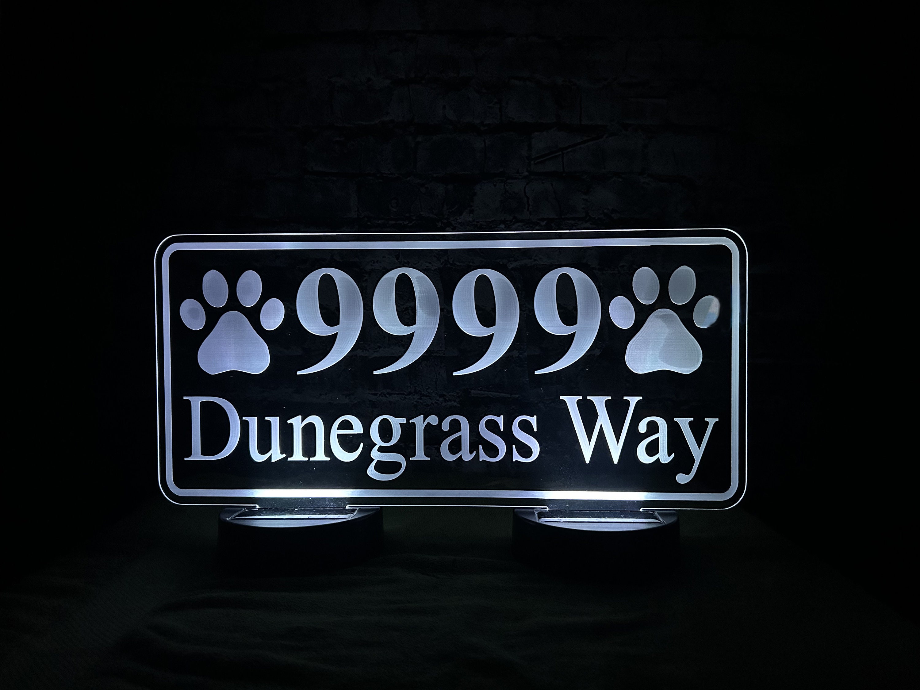 Large Personalized SOLAR Sign, Address Sign, Store Sign, Light up Sign ...